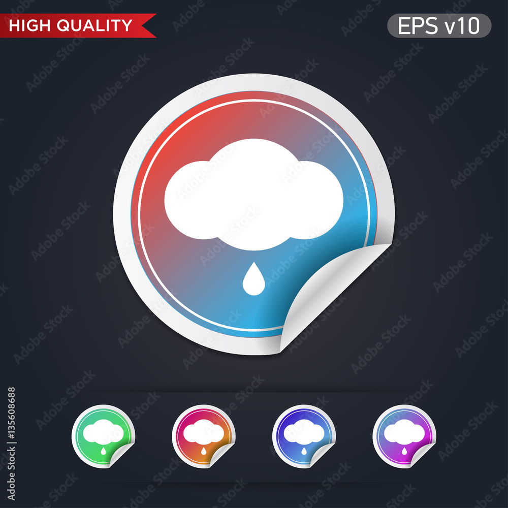 Rain icon. Button with rain cloud icon. Modern vector. vector de Stock ...