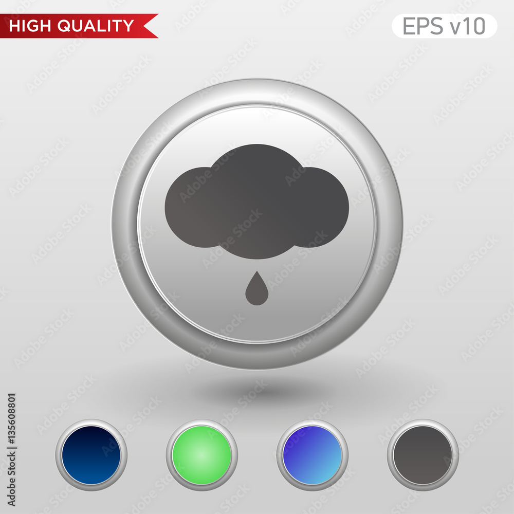 Rain icon. Button with rain cloud icon. Modern vector. vector de Stock ...