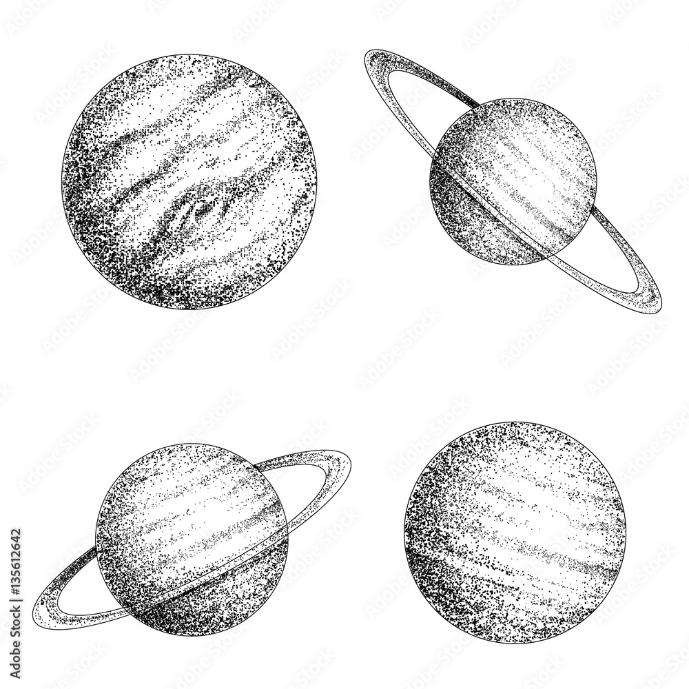 Collection of planets solar system Stock Vector | Adobe Stock