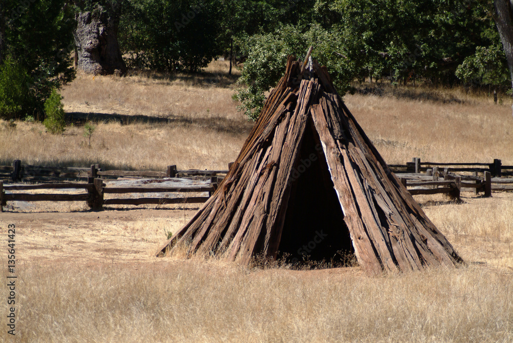 Cedar Bark Teepee, Indian Grinding Rock State Park Stock Photo | Adobe ...