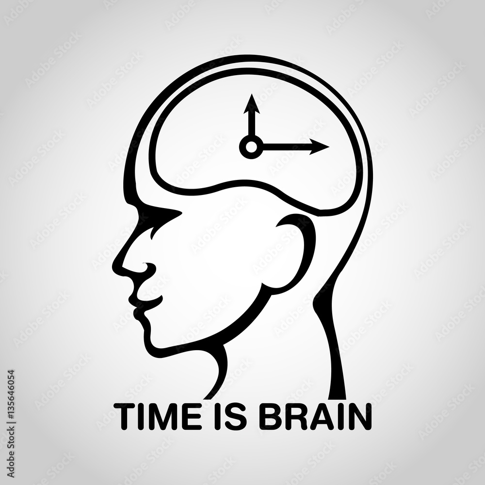 stroke brain logo vector icon design, time is brain Stock Vector ...
