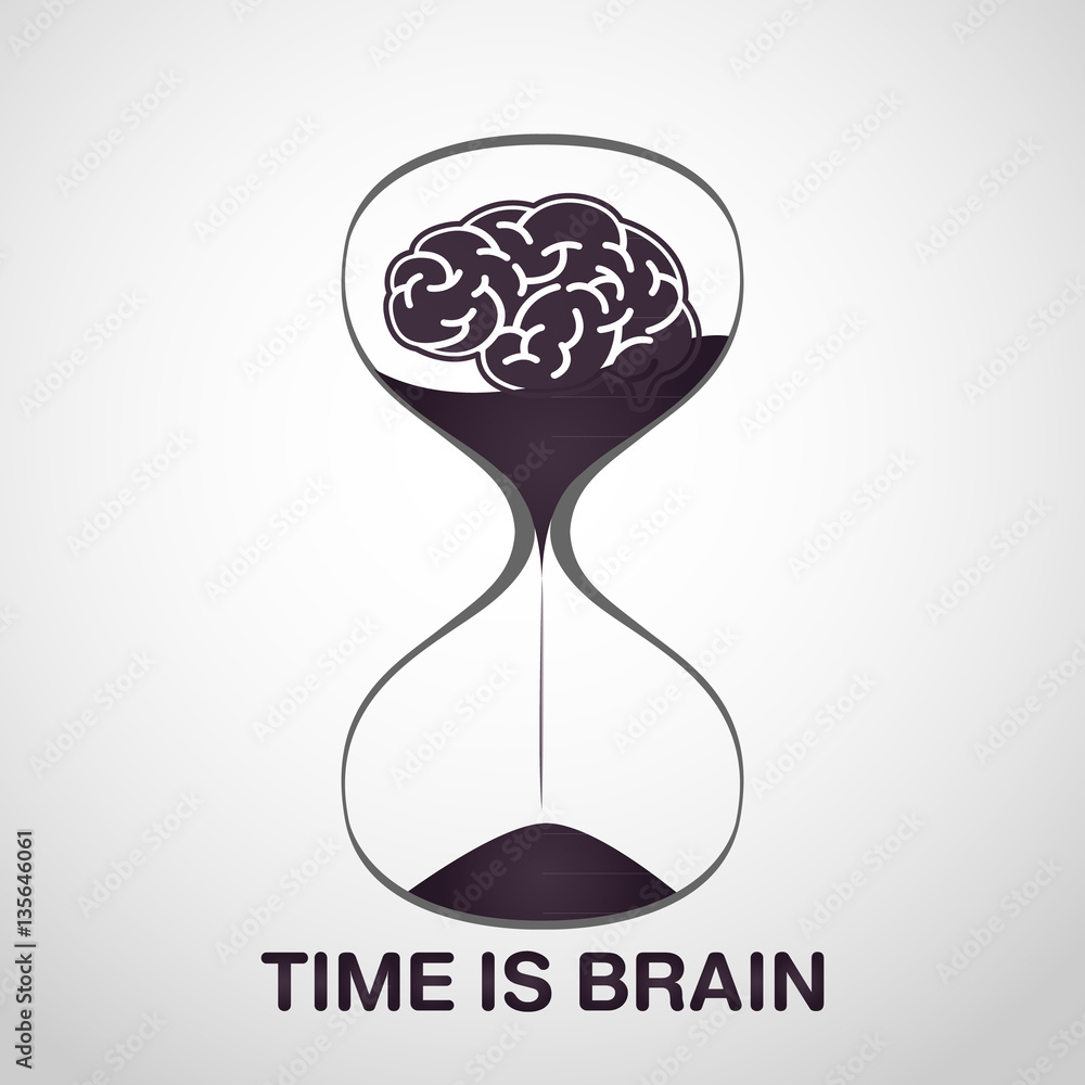 stroke brain logo vector icon design, time is brain Stock Vector ...