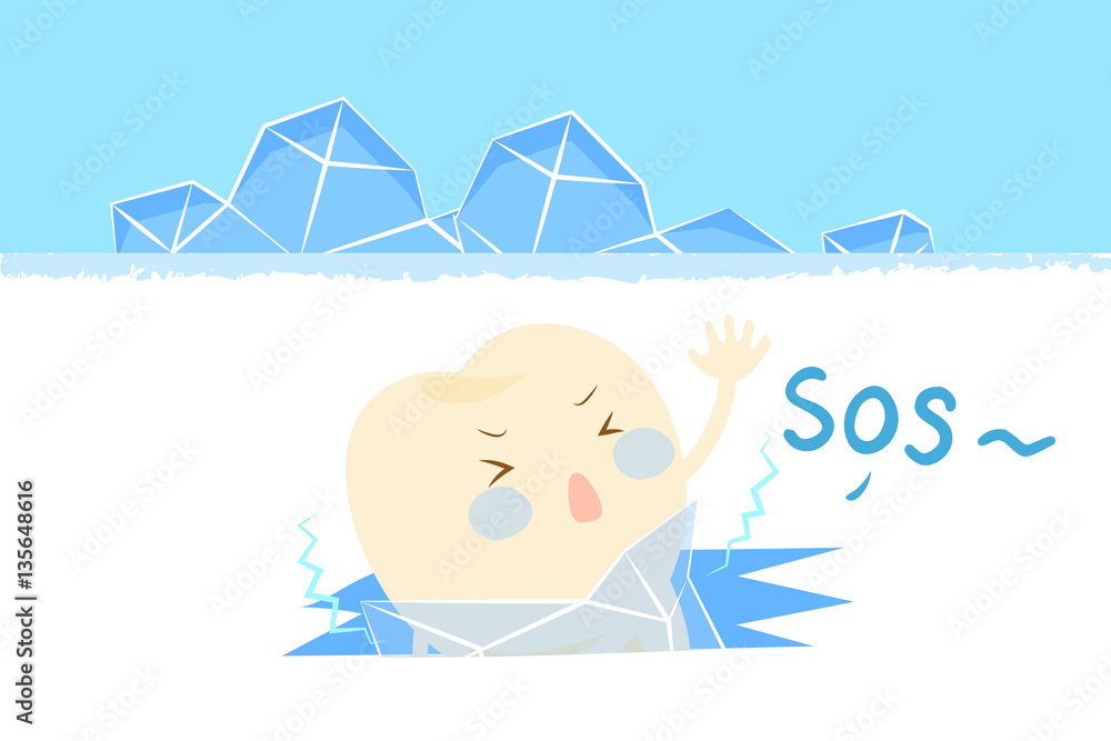 cartoon tooth with sensitivity problems Stock Vector | Adobe Stock