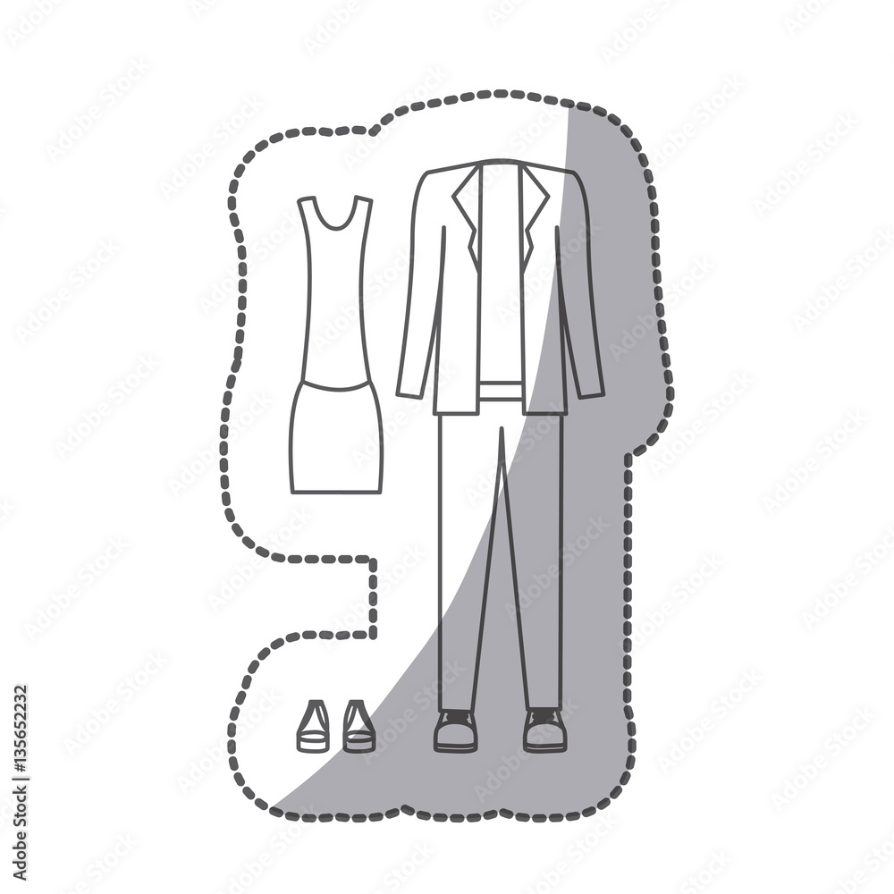 contour with casual clothes fashion design vector illustration Stock ...