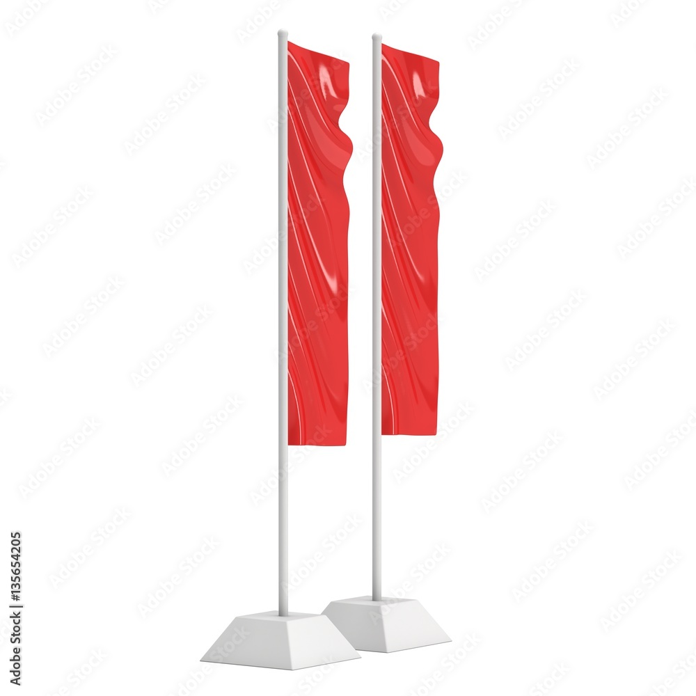 Flag Red Expo Banner Stand. Trade show booth. 3d render illustration ...