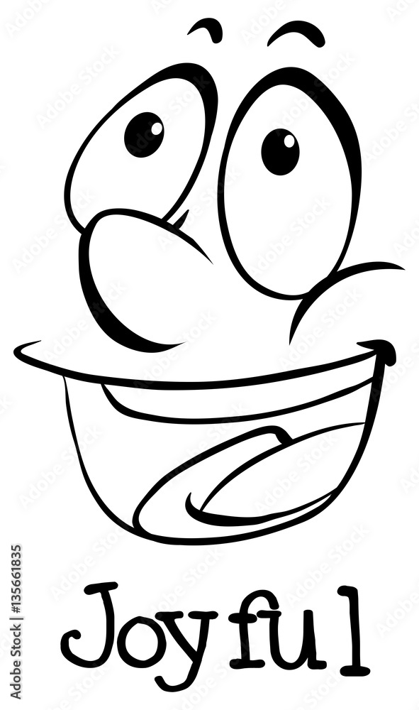 Expression wordcard for joyful Stock Vector | Adobe Stock