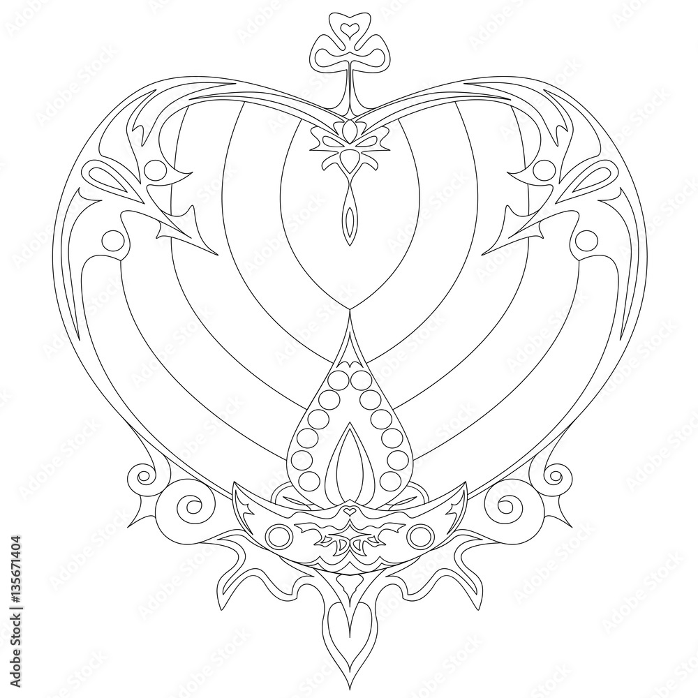 coloring page for adult. Heart Stock Vector | Adobe Stock