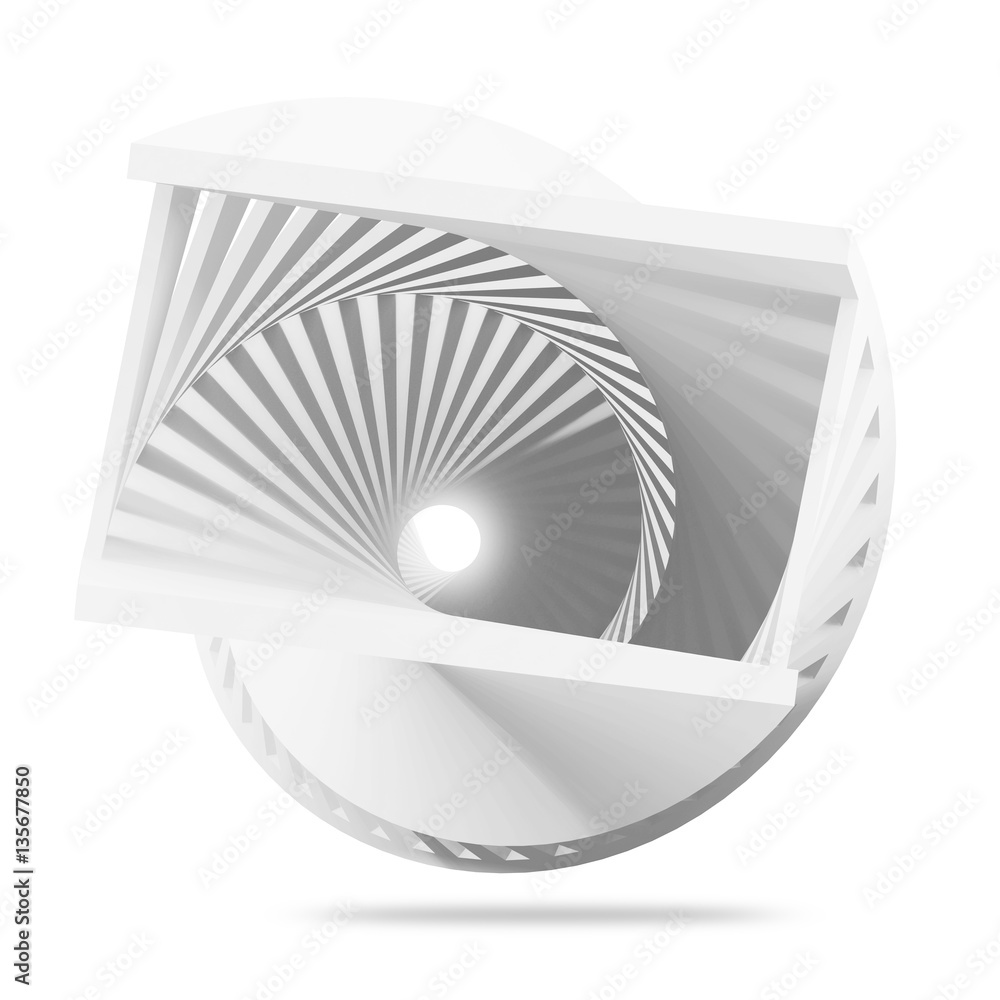 Abstract twisted helix object isolated Stock Illustration | Adobe Stock