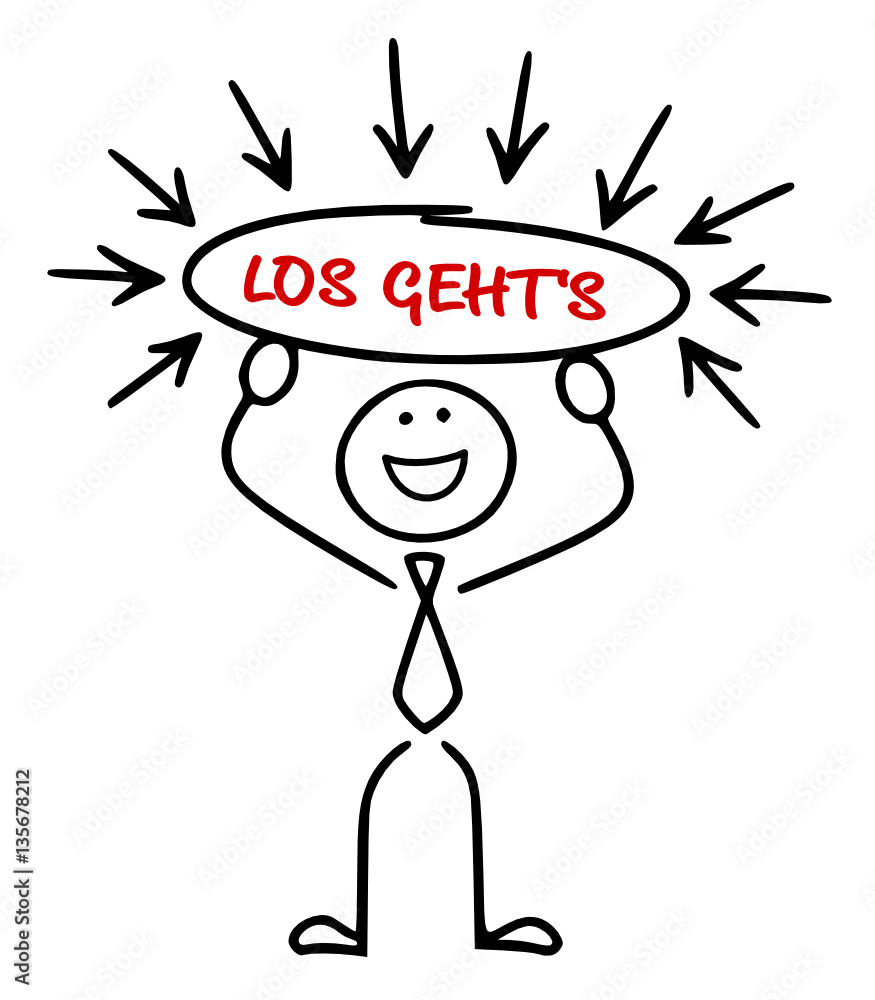 Strichmännchen - Los Geht's Stock-Vektorgrafik | Adobe Stock