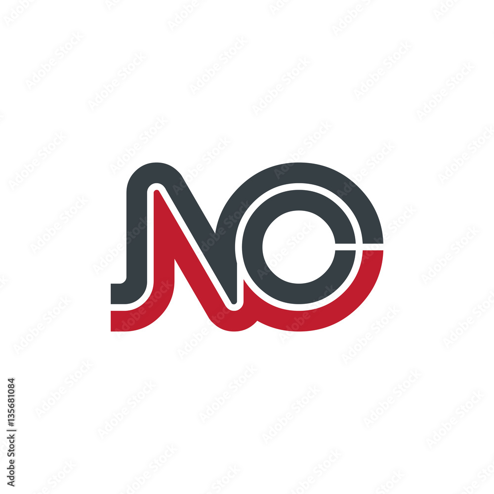 Initial Letter NO Linked Design Logo Stock Vector | Adobe Stock
