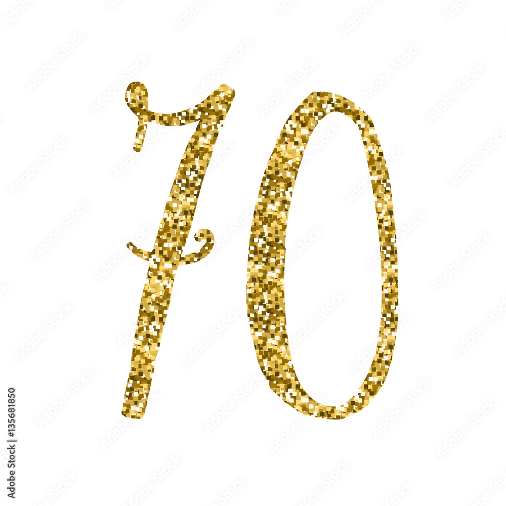 GOLD GLITTER ICON – 70 YEARS Stock Vector | Adobe Stock