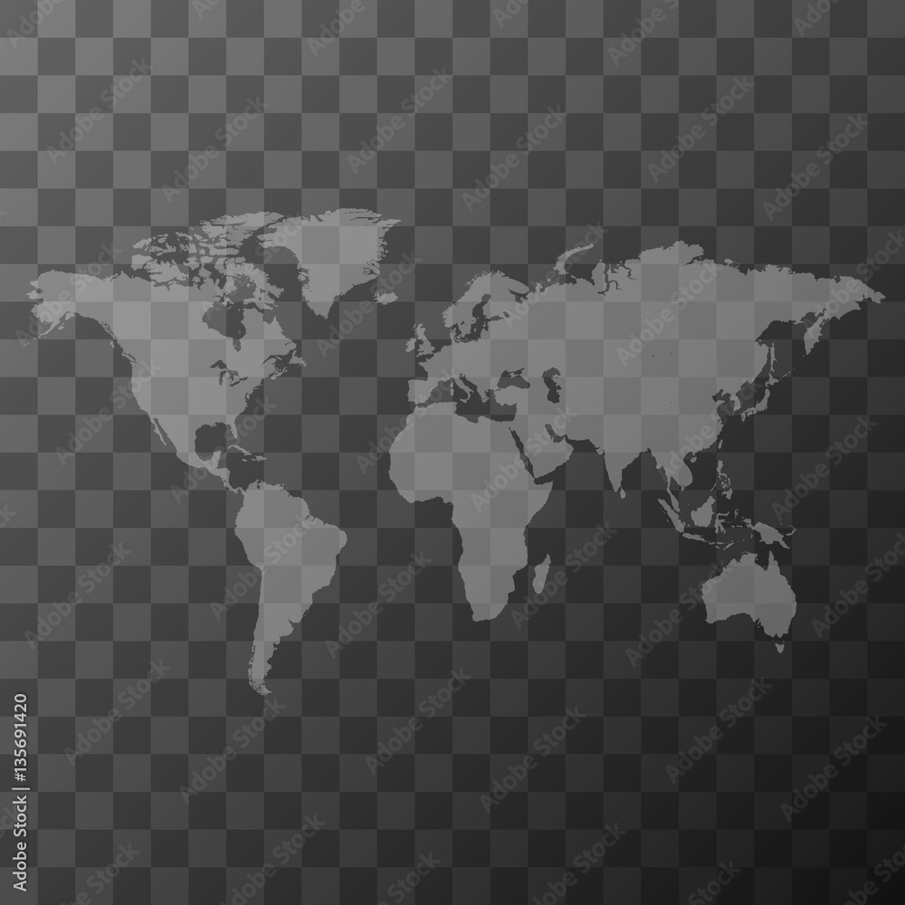 Transparent World Map Illustration Stock Vector | Adobe Stock