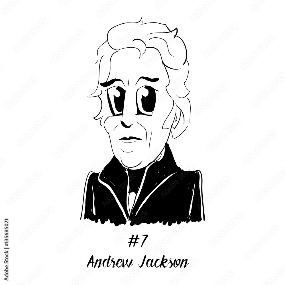 Cartoon Caricature Character Historical Portrait US Presidents Comic ...