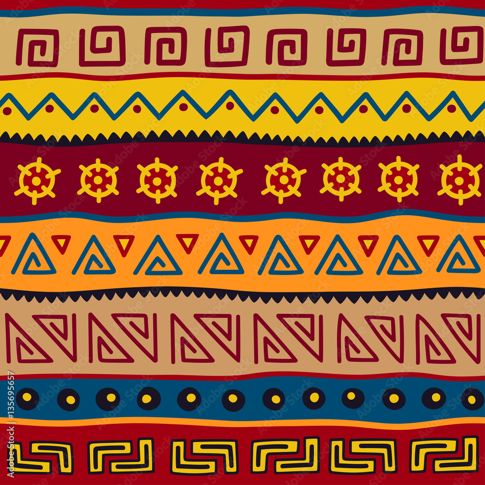 Seamless color pattern in ethnic style. Ornamental element African ...