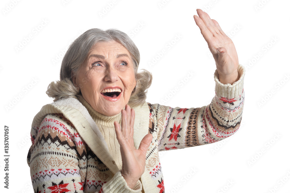 mature woman making facial expression Stock Photo | Adobe Stock