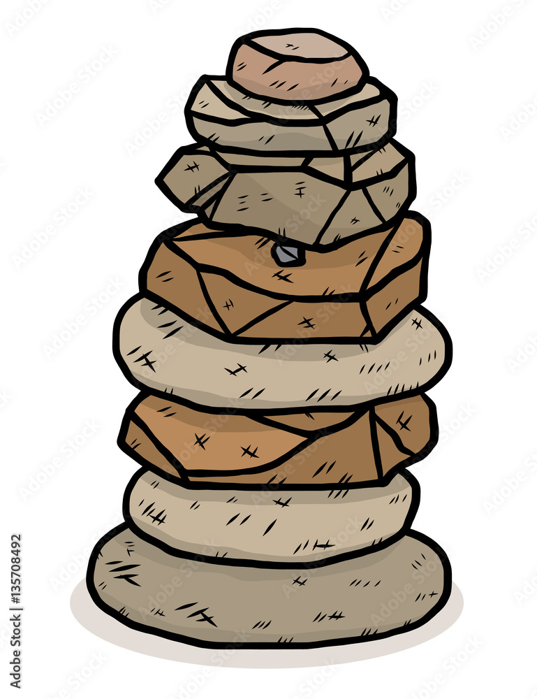 rock stack / cartoon vector and illustration, hand drawn style ...