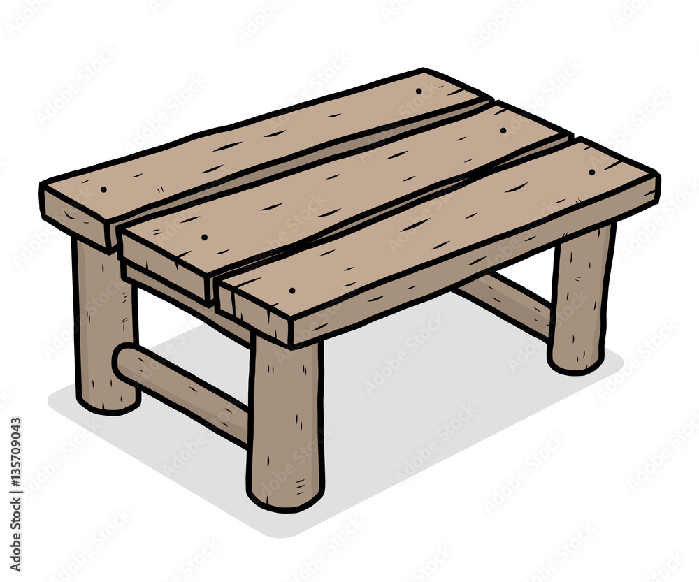 wooden table / cartoon vector and illustration, hand drawn style ...