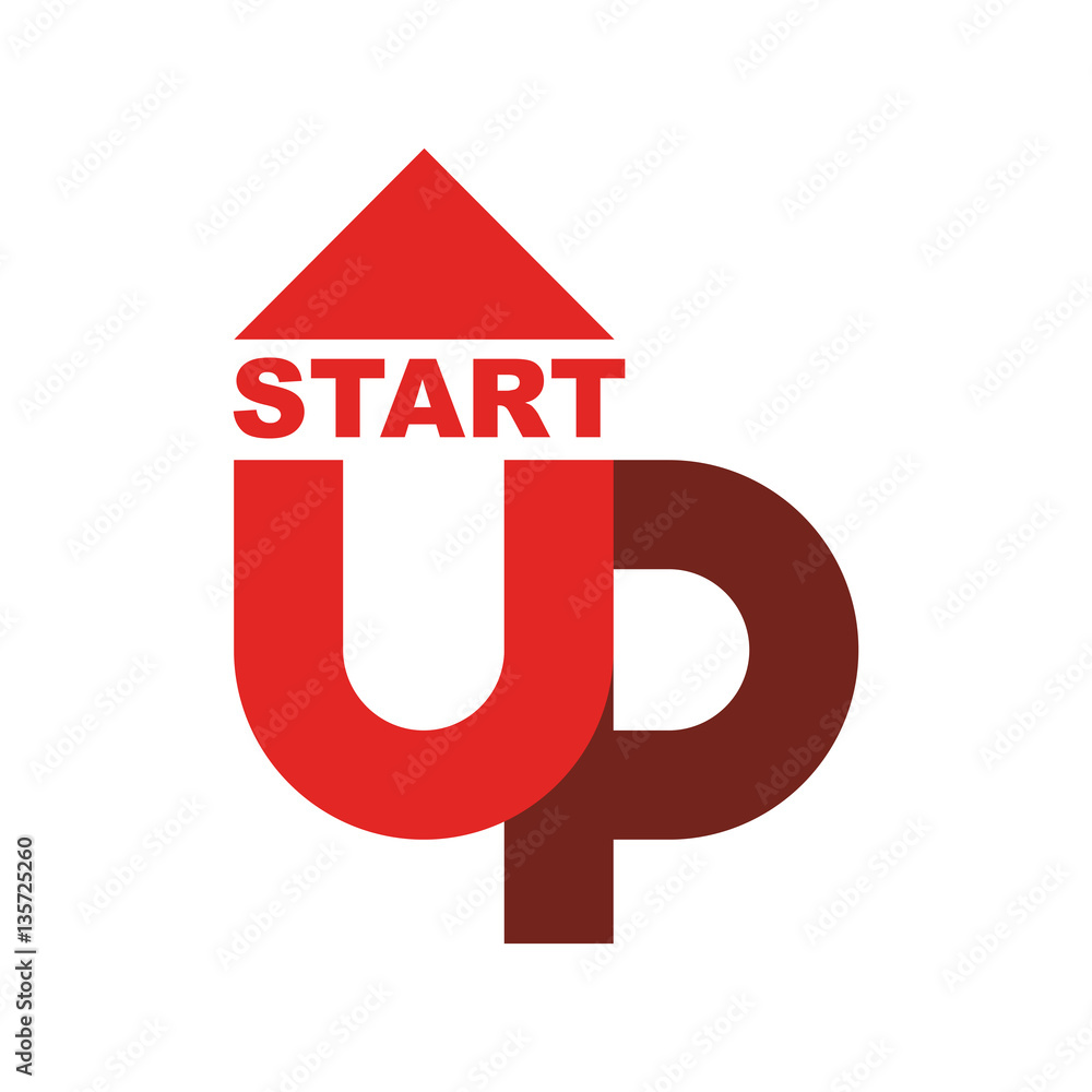 Start up logo. Startup emblem. Running business. Getting case. R Stock ...