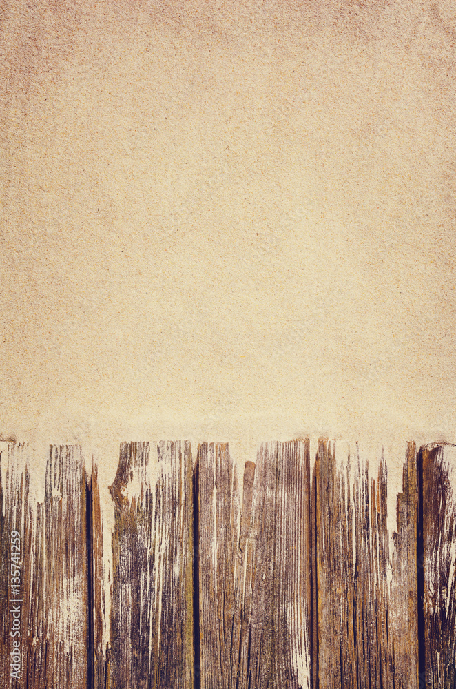 Top view of sandy beach frame. Background with copy space and visible ...