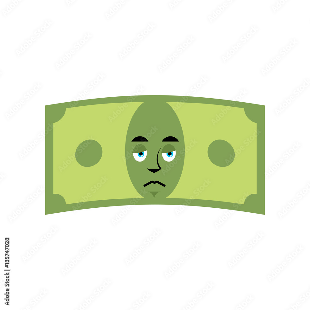 Money sad emotion. Cash Emoji sorry. Dollar isolated vector de Stock ...