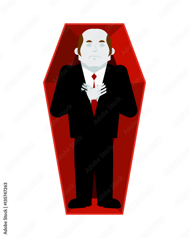 Dead man in coffin isolated. corpse in casket on white backgroun Stock ...