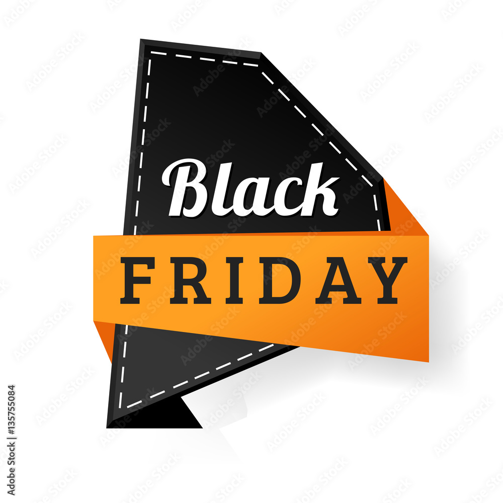 Sale badge sticker percent discount black friday symbol vector ...