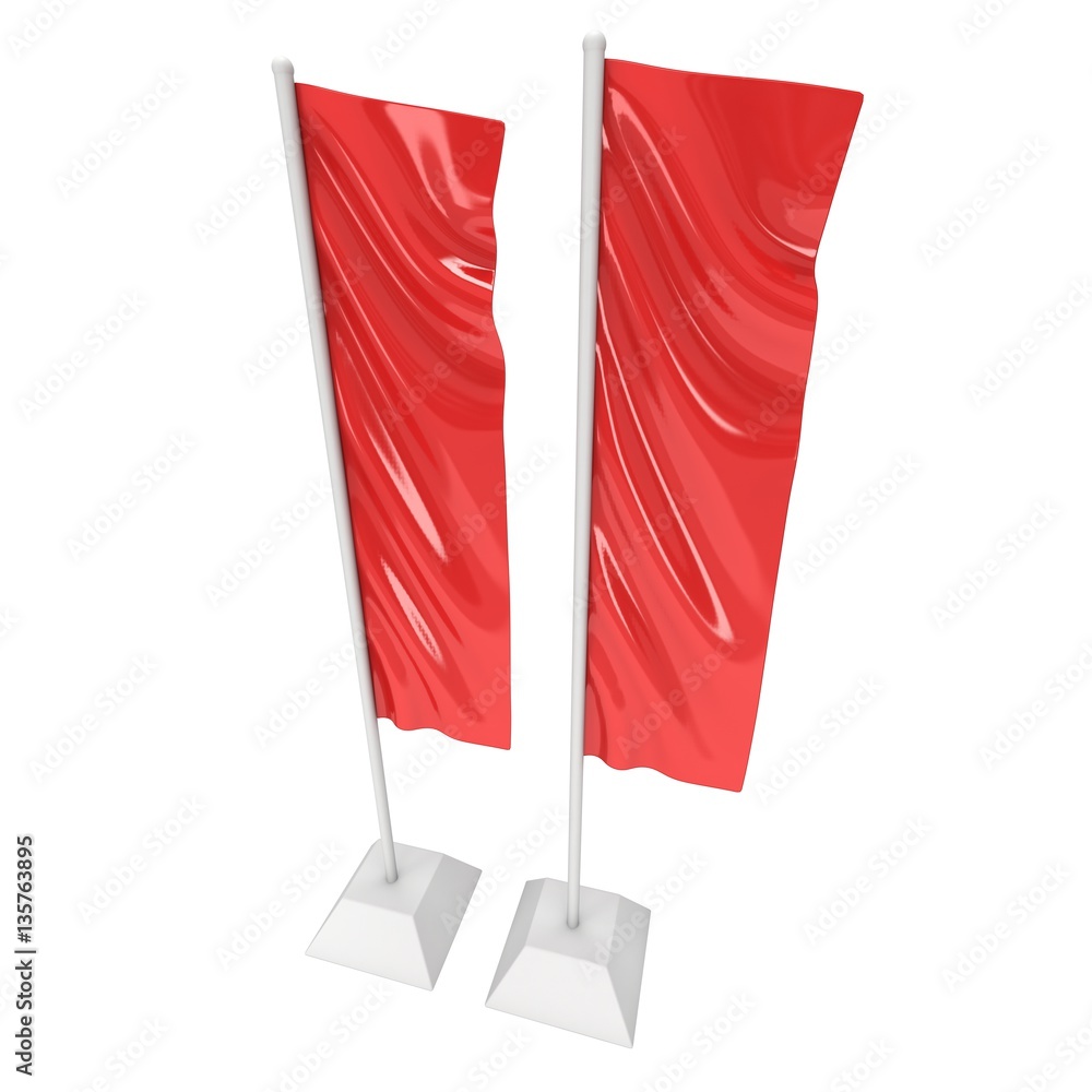 Flag Red Expo Banner Stand. Trade show booth. 3d render illustration ...