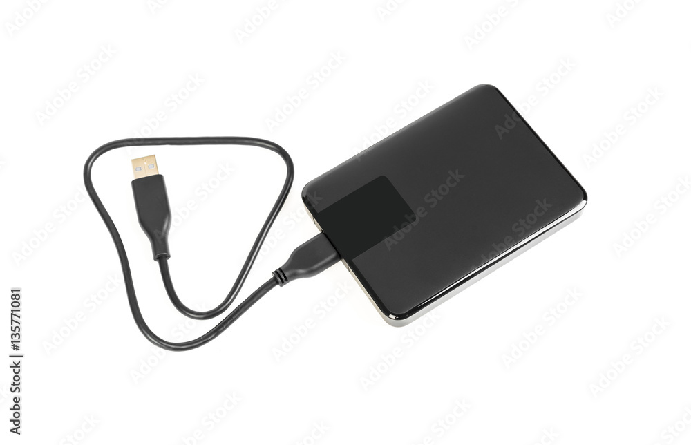 External hard disk drive on white background . Stock Photo | Adobe Stock