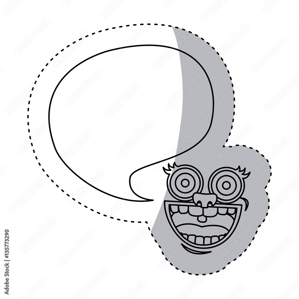 sticker contour face cartoon gesture with dialog big callout box vector ...