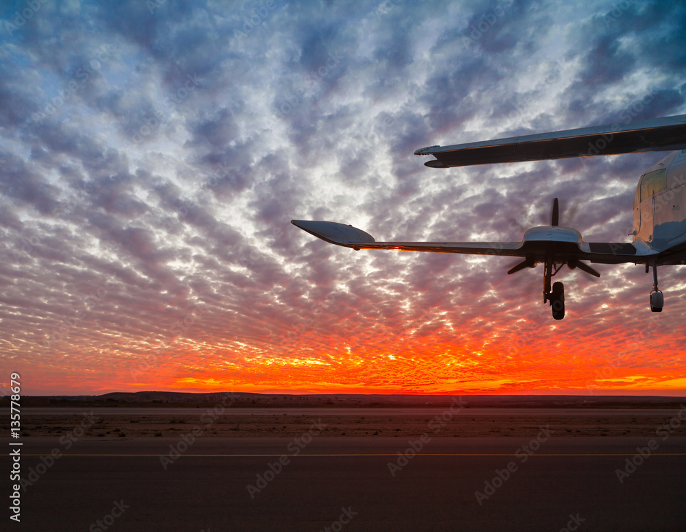 small plane on the runway Stock Photo | Adobe Stock