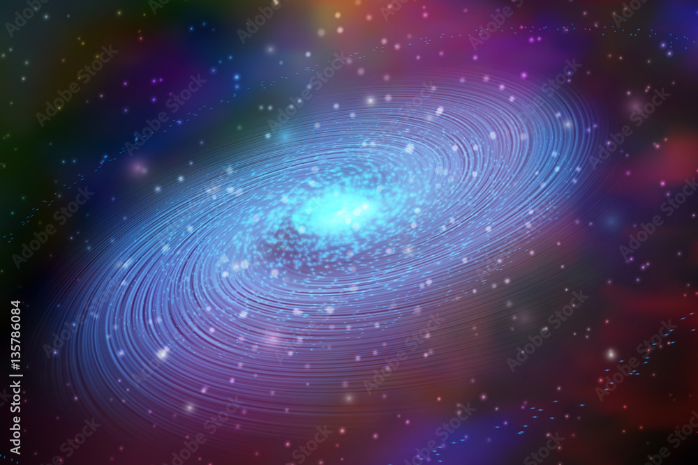 Blue galaxy. Cosmic vector illustration. Stock Vector | Adobe Stock
