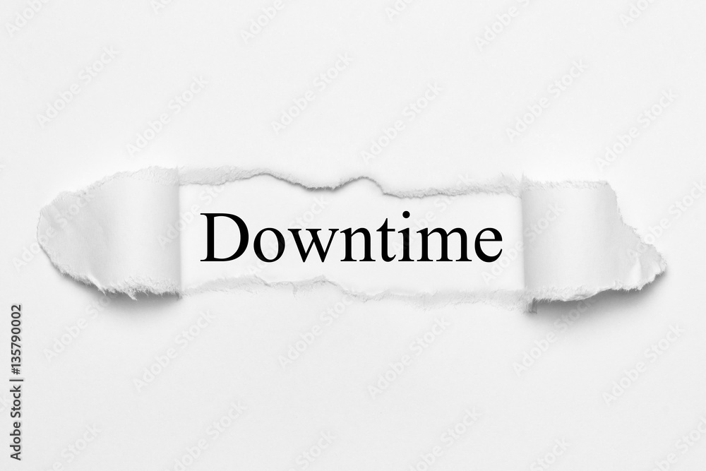 Downtime on white torn paper Stock Photo | Adobe Stock
