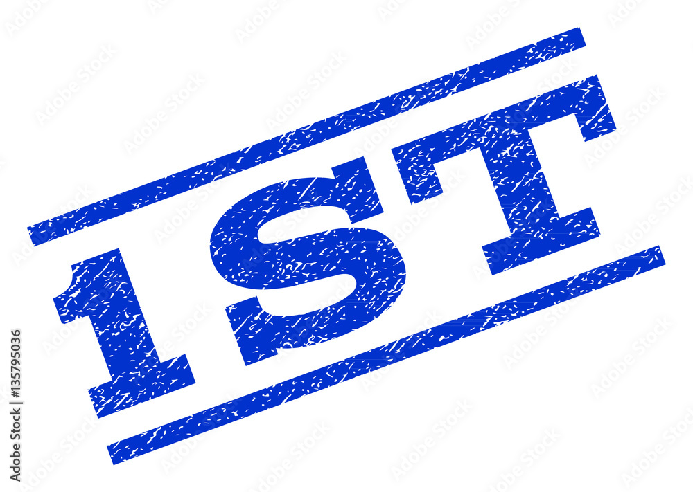 1st watermark stamp. Text caption between parallel lines with grunge ...