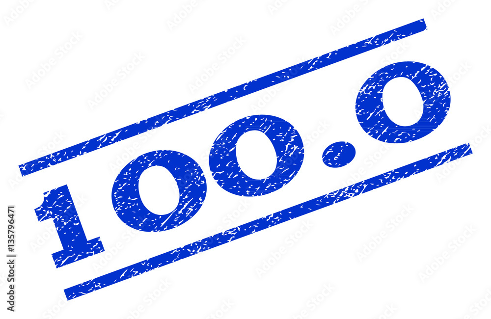 100.0 watermark stamp. Text tag between parallel lines with grunge ...