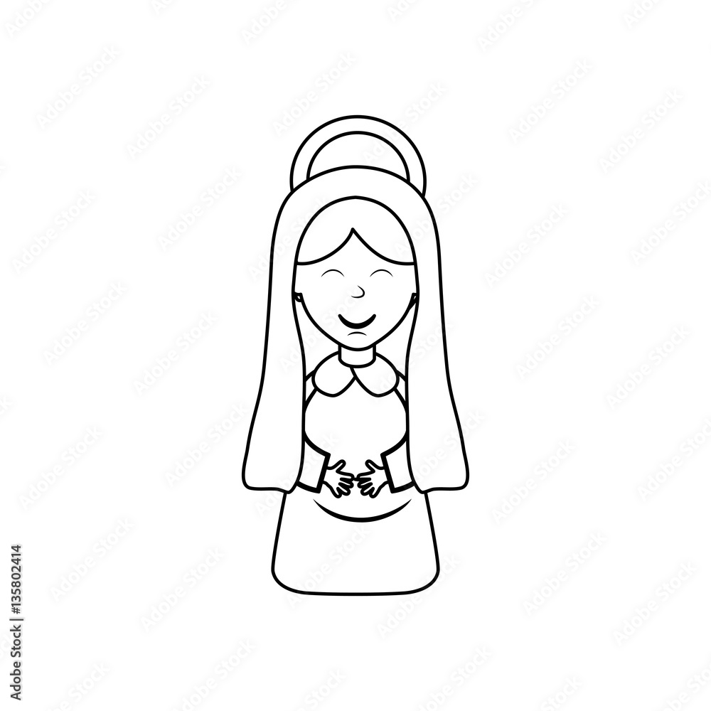Holy virgin mary cartoon icon vector illustration graphic design Stock ...