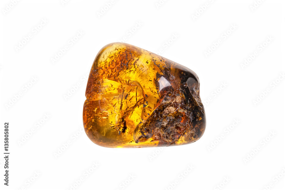Yellow amber stone close up on a white background. Stock Photo | Adobe ...
