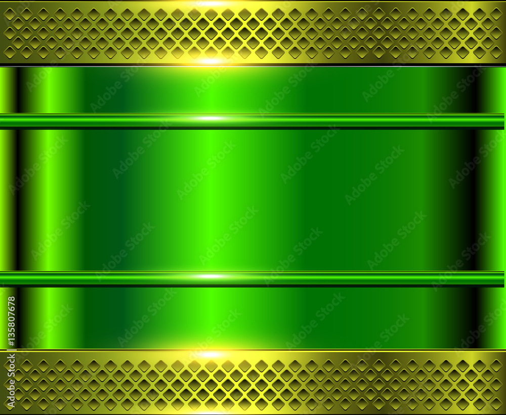 Green metallic background, metal perforated texture Stock Vector ...