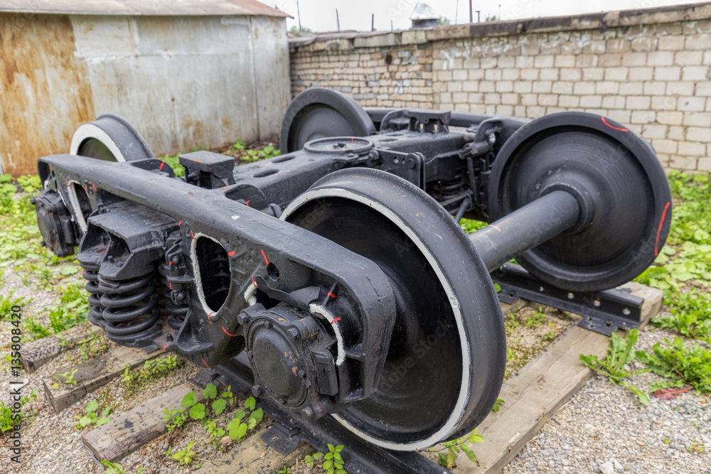 Wheelset mechanism of railway cars Stock Photo | Adobe Stock