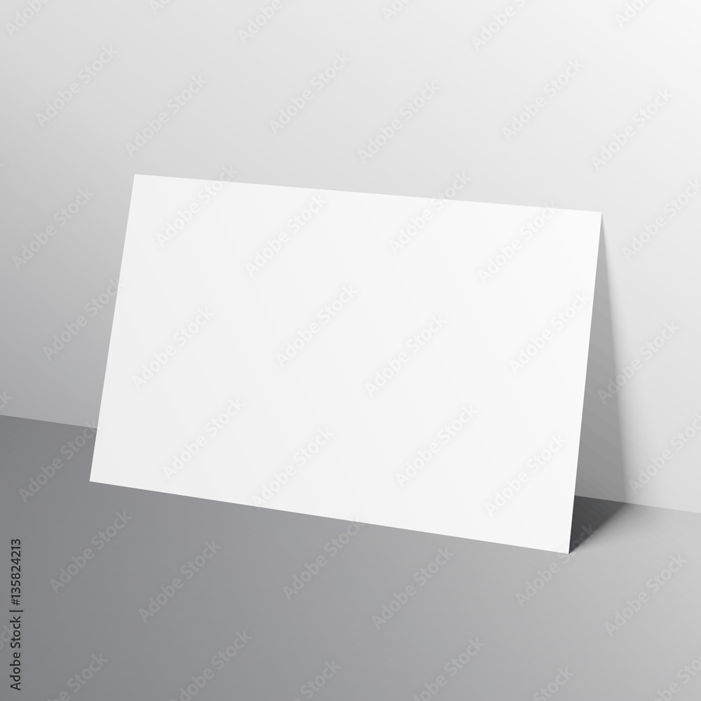 white horizontal a4 size paper mockup template leaned towards wa Stock ...