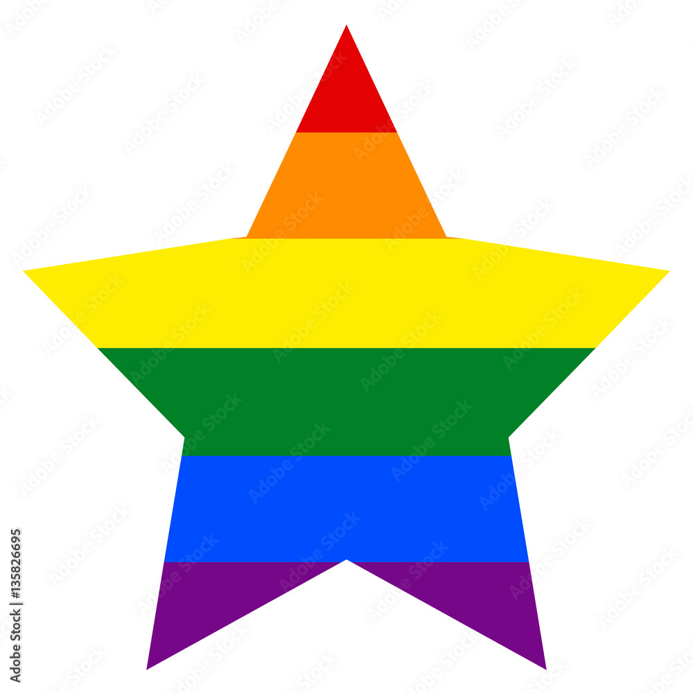 Rainbow Flag in Star Shape Stock Vector | Adobe Stock