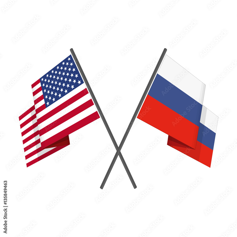 Russian and american crossed flag. Stock Vector | Adobe Stock