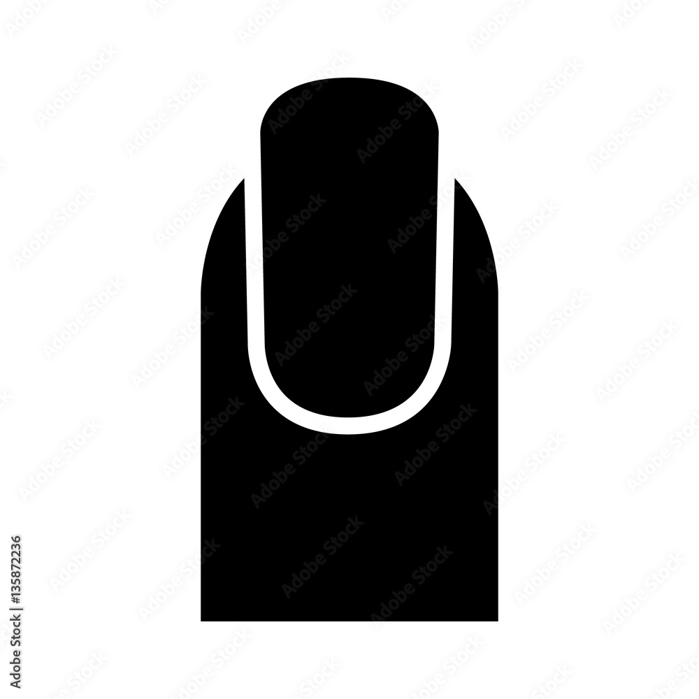Long fingernail / finger nail flat vector icon for apps and websites ...
