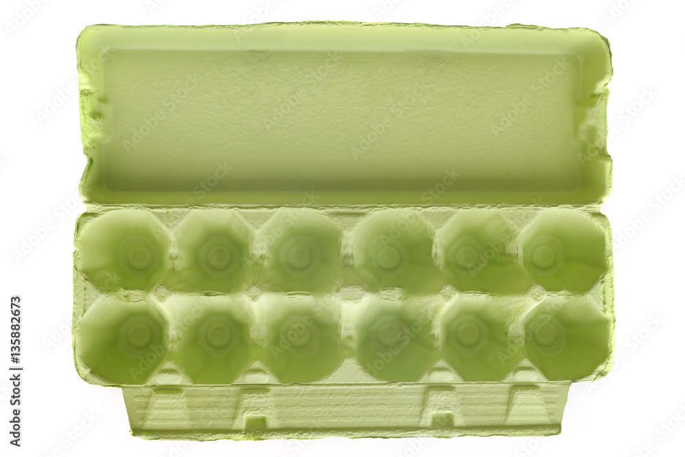 Empty Egg Carton Open Top View Isolated Stock Photo | Adobe Stock