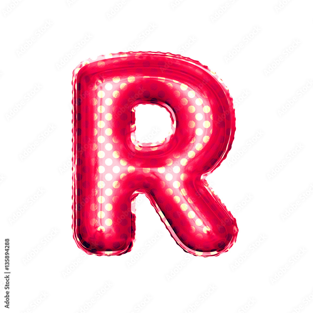 Balloon letter R 3D golden foil realistic alphabet Stock Illustration ...
