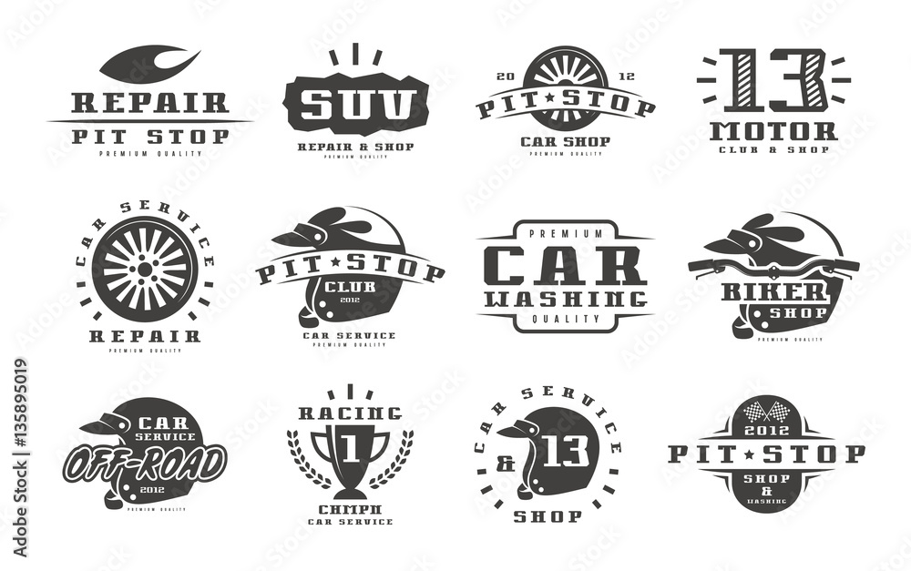 Car races and service badges Stock Vector | Adobe Stock
