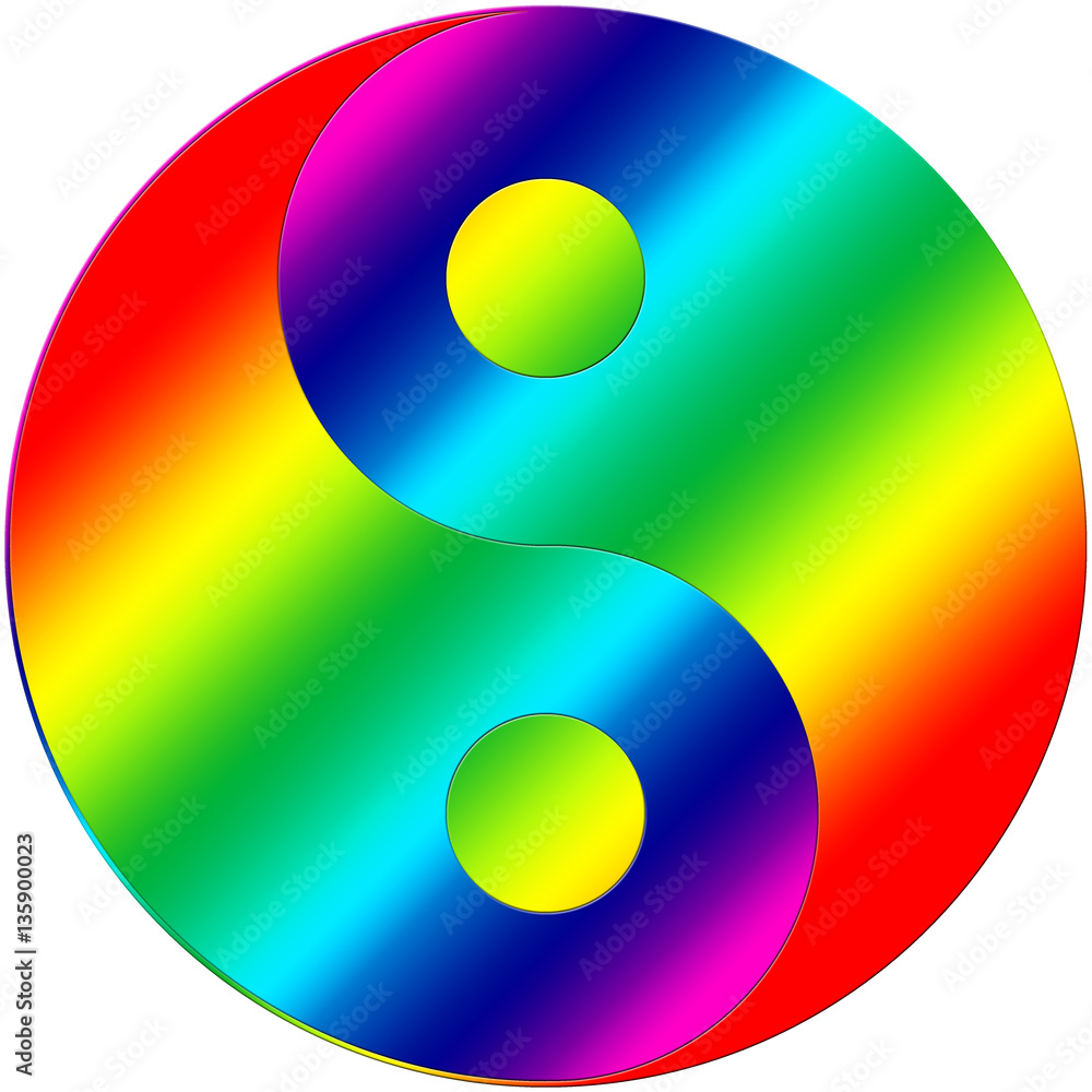 color ying yang ilustração do Stock | Adobe Stock