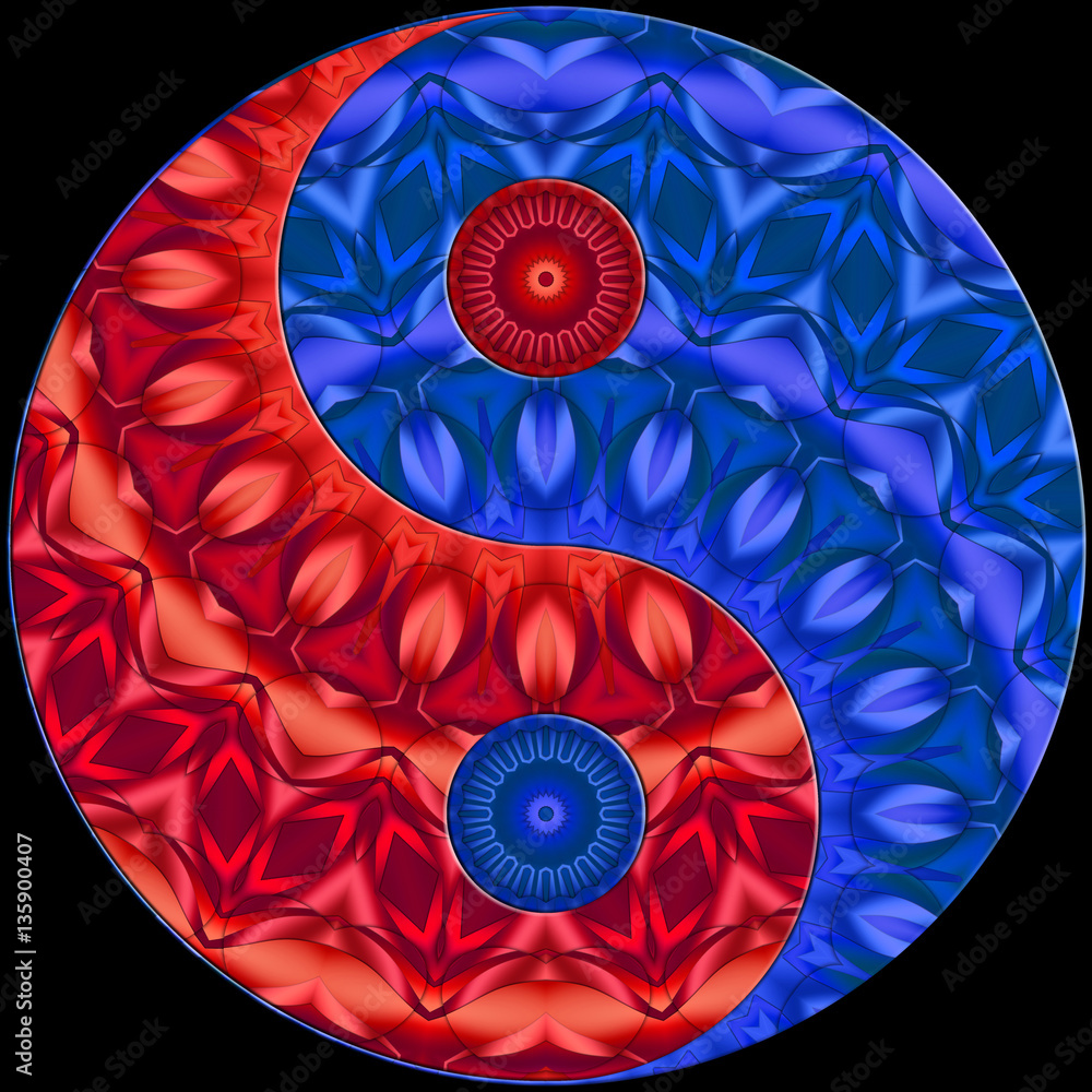 Red Blue Ying Yang Stock Photo | Adobe Stock