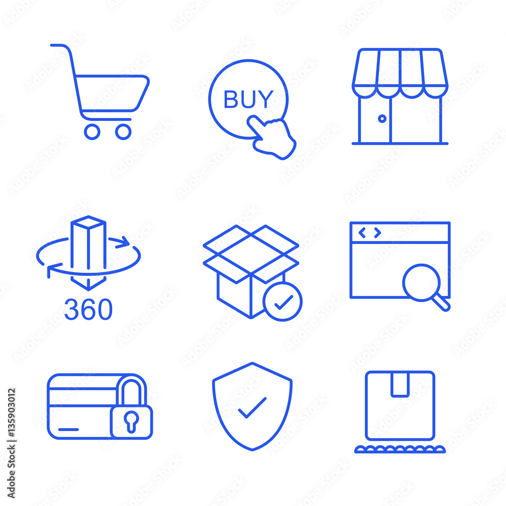 ecommerce icon for mobile and desktop Stock Vector | Adobe Stock