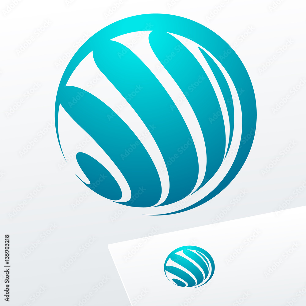 Vector turquoise sign. Logo for Business, Technology, Corporation ...