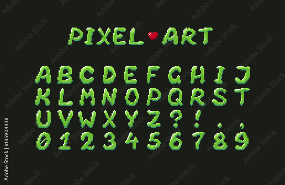 Pixel Art Alphabet Stock Vector | Adobe Stock